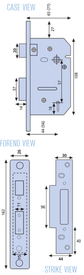 Anti-saw Deadbolt ERA Viscount 5 Lever High Security Mortice Sashlock ...